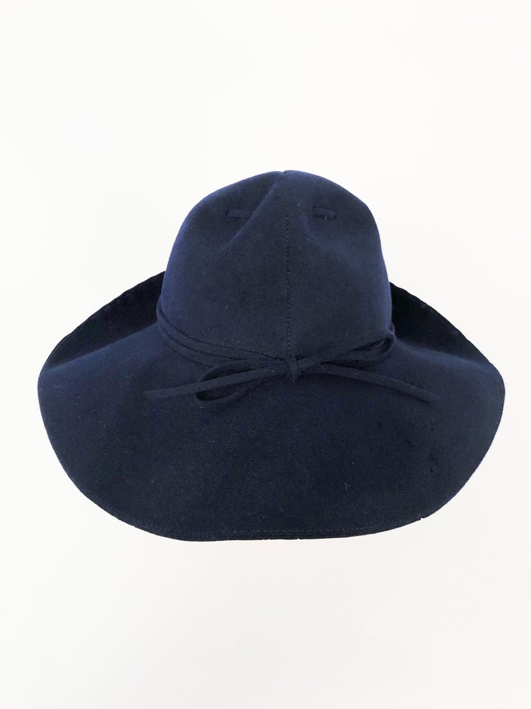 1930s Navy Wide Brimmed Fedora WIth Lacing Detail For Sale at 1stDibs ...