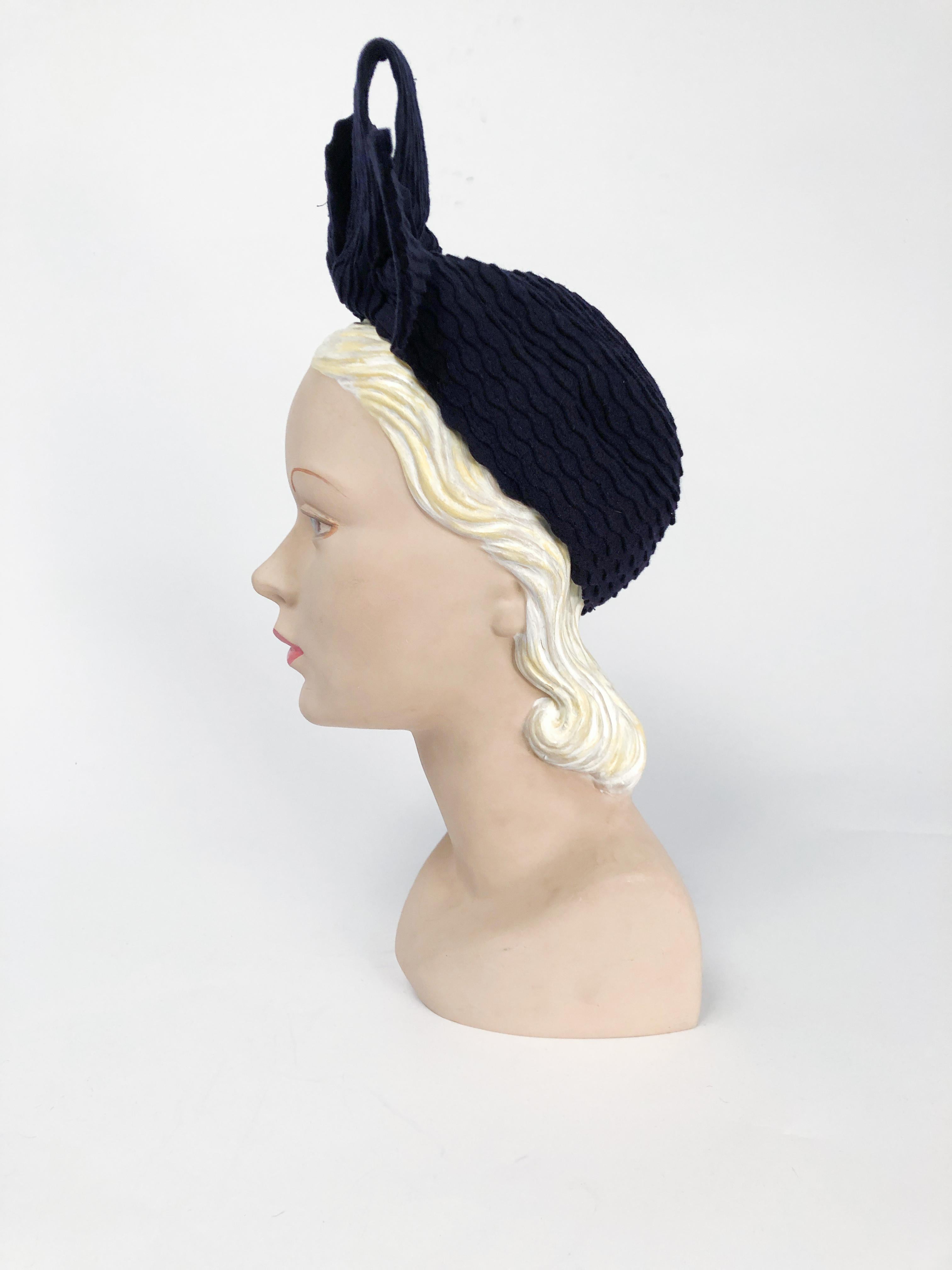 1940s Navy Sculpted and Textured Skull Cap at 1stDibs
