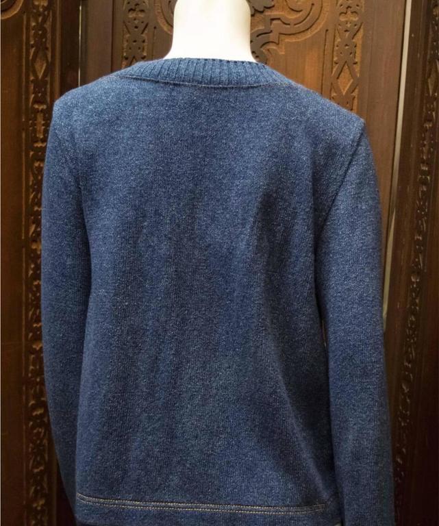 Chanel Blue Knit Cardigan at 1stDibs | chanel blue cardigan, chanel ...