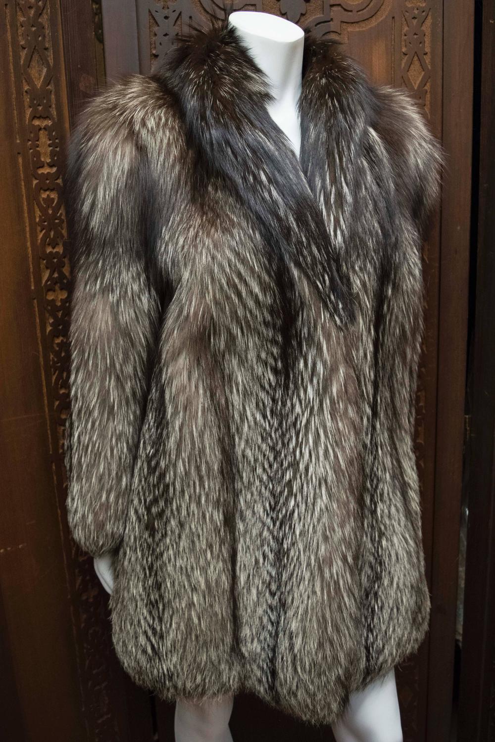 1940s Silver Fox Fur Coat at 1stdibs