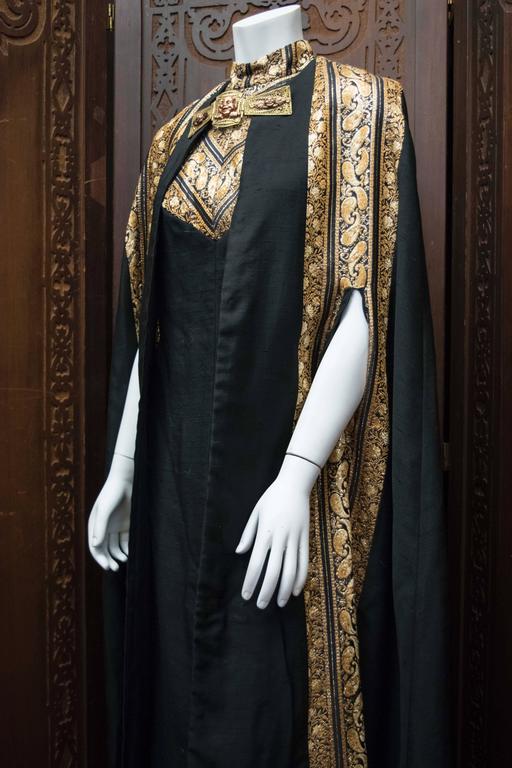 1960s Black and Gold Lamé Evening Dress and Cloak For Sale at 1stDibs ...