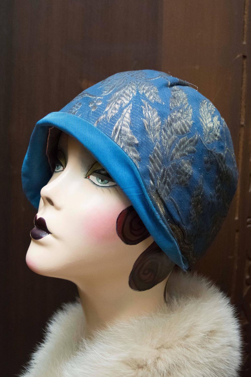 1920s Blue Cloche Hat For Sale at 1stdibs