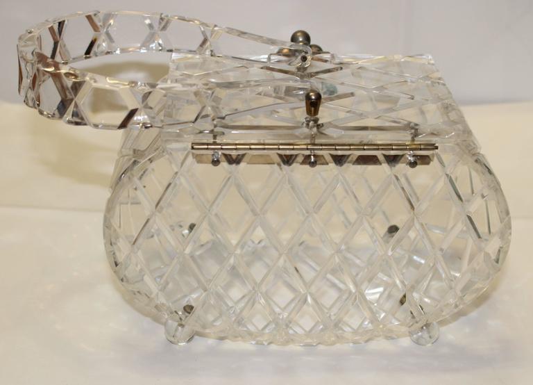 1950's Clear Facetted Lucite Purse at 1stDibs