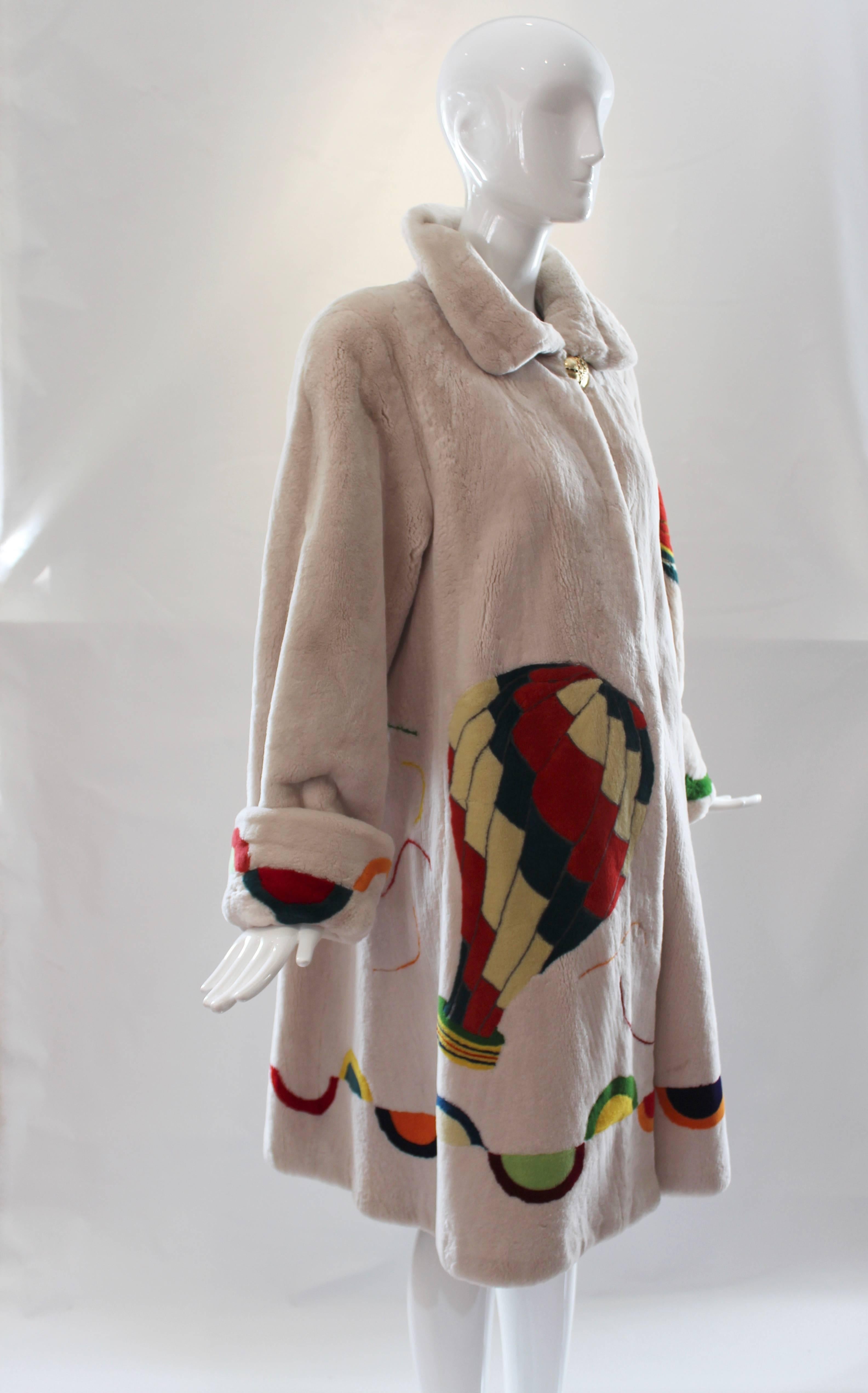 1980's Zuki Sheared Beaver Swing Coat at 1stDibs