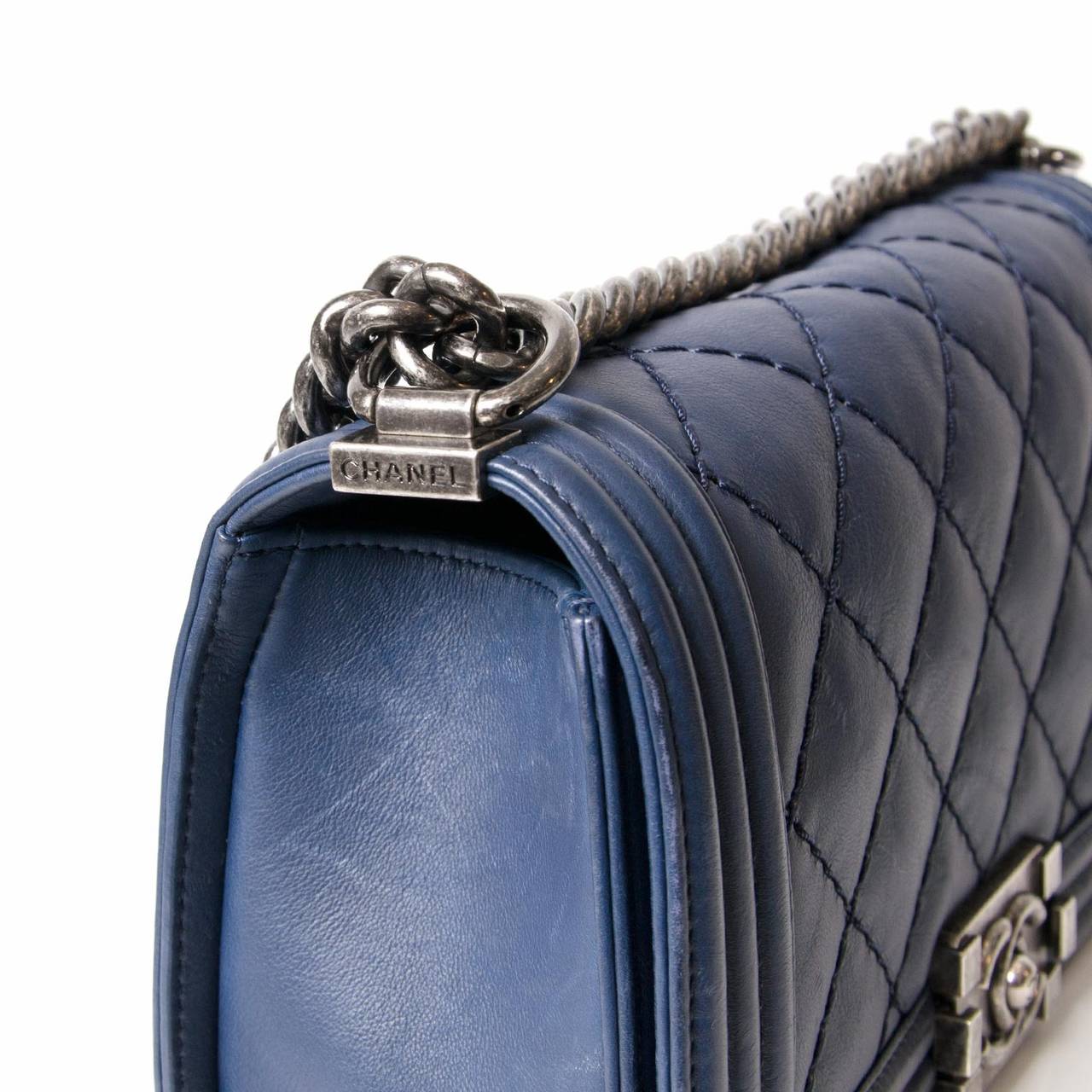 Chanel Lambskin Medium Quilted Boy Bag at 1stDibs | chanel blue boy bag ...