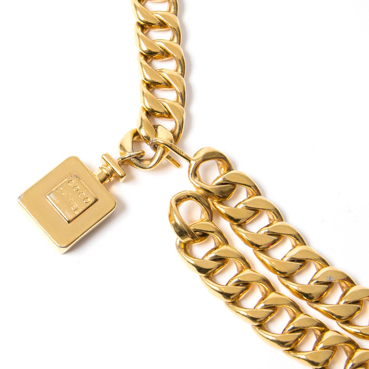 Chanel Gold Parfum Chain Belt at 1stDibs