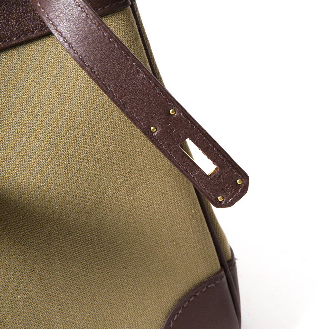 Hermès Birkin GHW 35cm bi-color Toile officier kaki and havane Swift ...