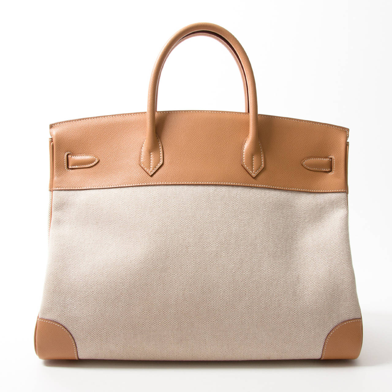 Hermès Birkin Bag 40cm Bicolor Toile/ veau grainé GHW at 1stDibs ...