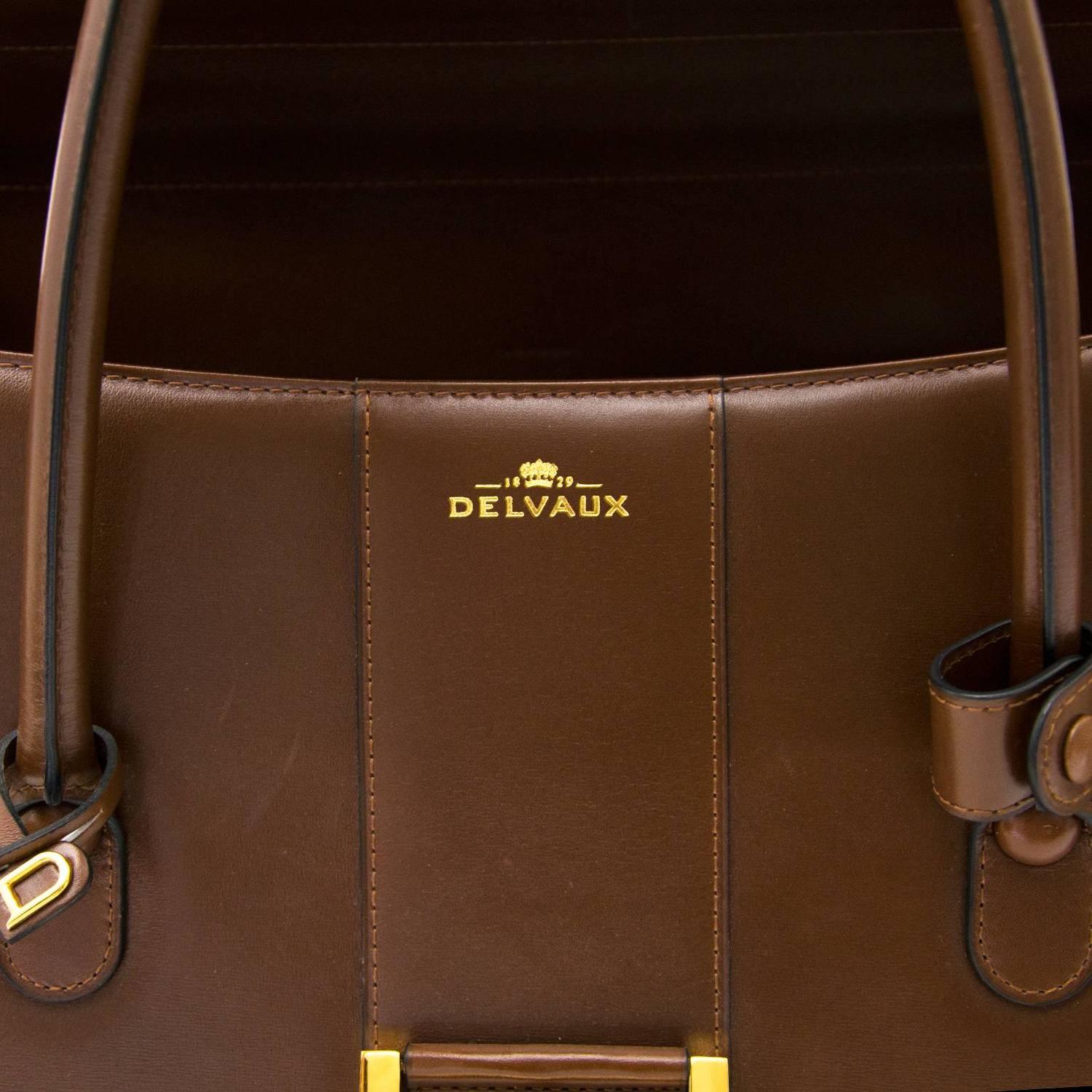Delvaux Brown Double Poignée Brillant Bag For Sale at 1stdibs