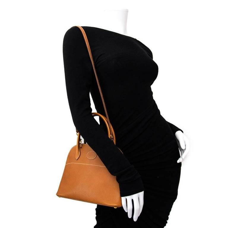 Hermes Bolide Gold Mini 27 Peau Porc + Strap at 1stDibs | mini bolide ...