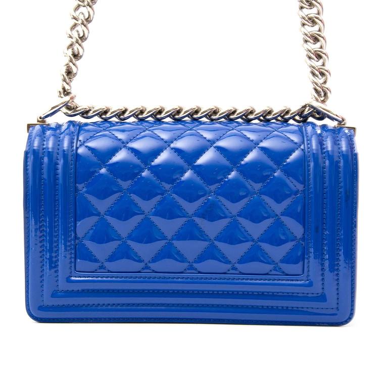 Chanel Patent Petrol Blue Boy Bag with Plexiglass CC Boy Clasp at ...