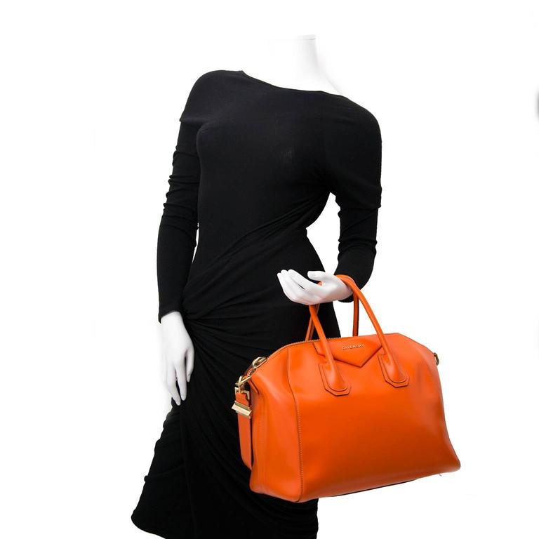 Givenchy Medium Antigona Orange Leather Bag at 1stDibs