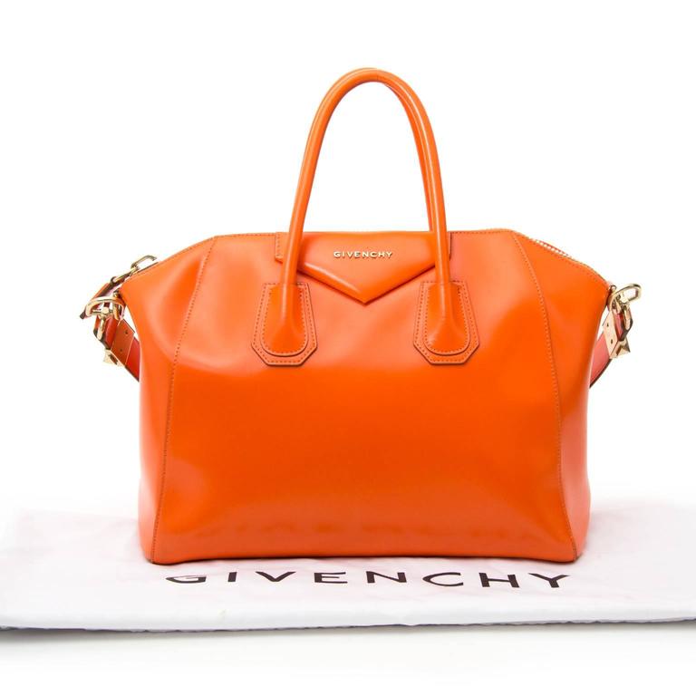 Givenchy Medium Antigona Orange Leather Bag at 1stDibs