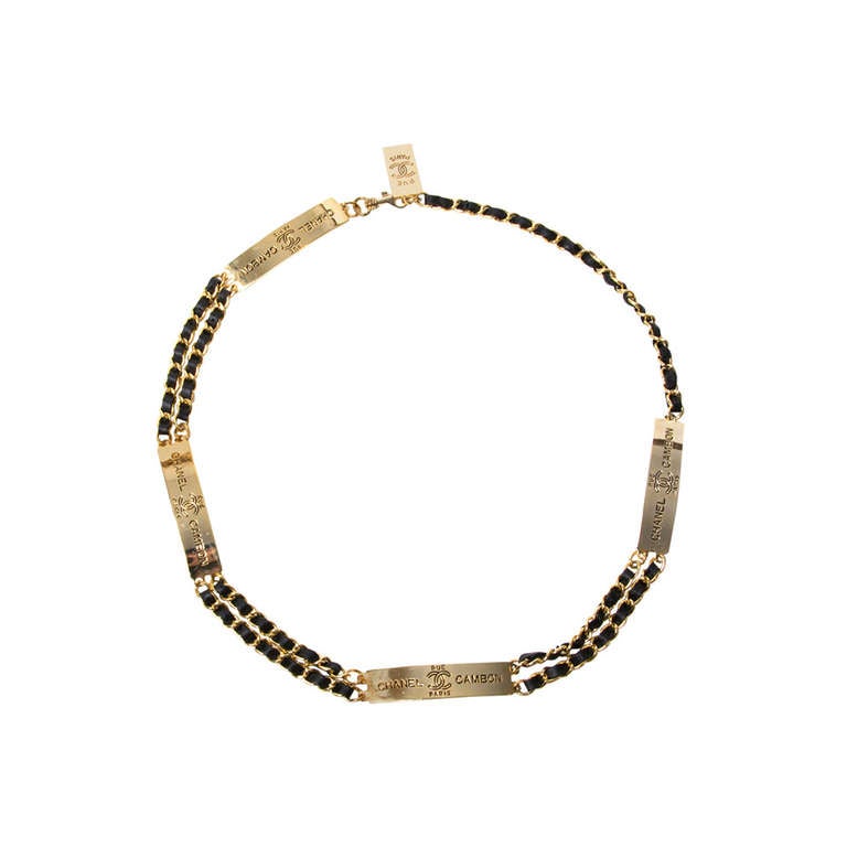 Chanel Gold and Leather Chain Belt at 1stdibs