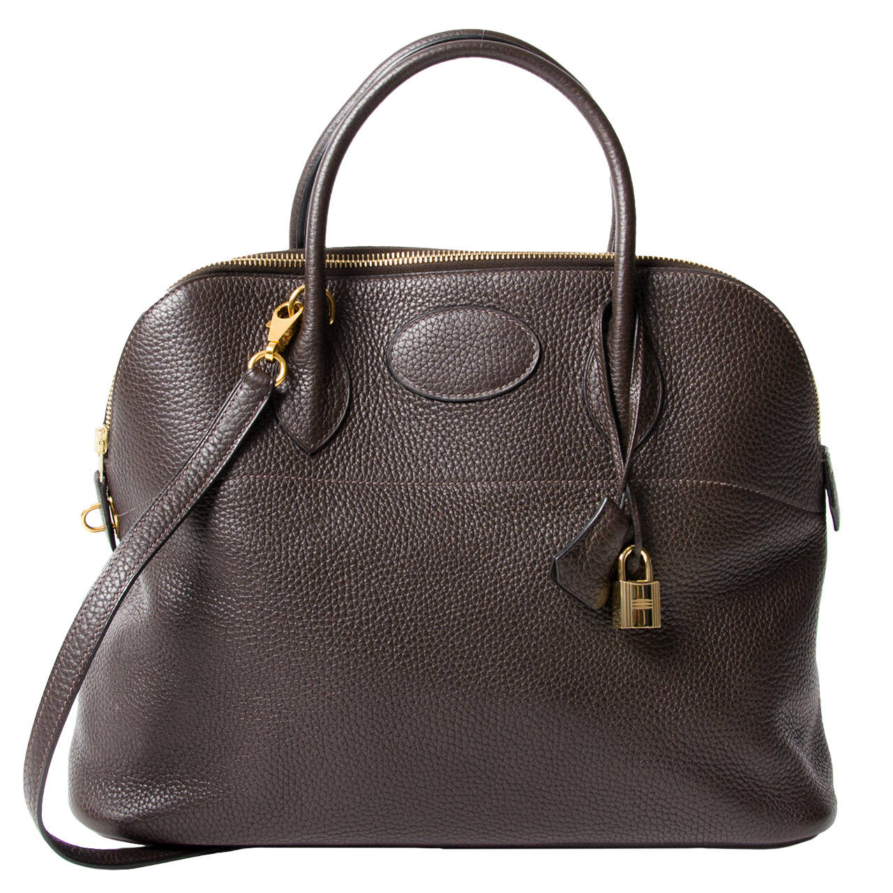 Hermès Bolide 35 Chocolat Brown Clemence at 1stDibs