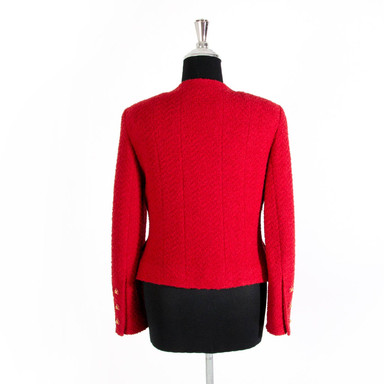 Chanel Red Tweed Jacket at 1stDibs