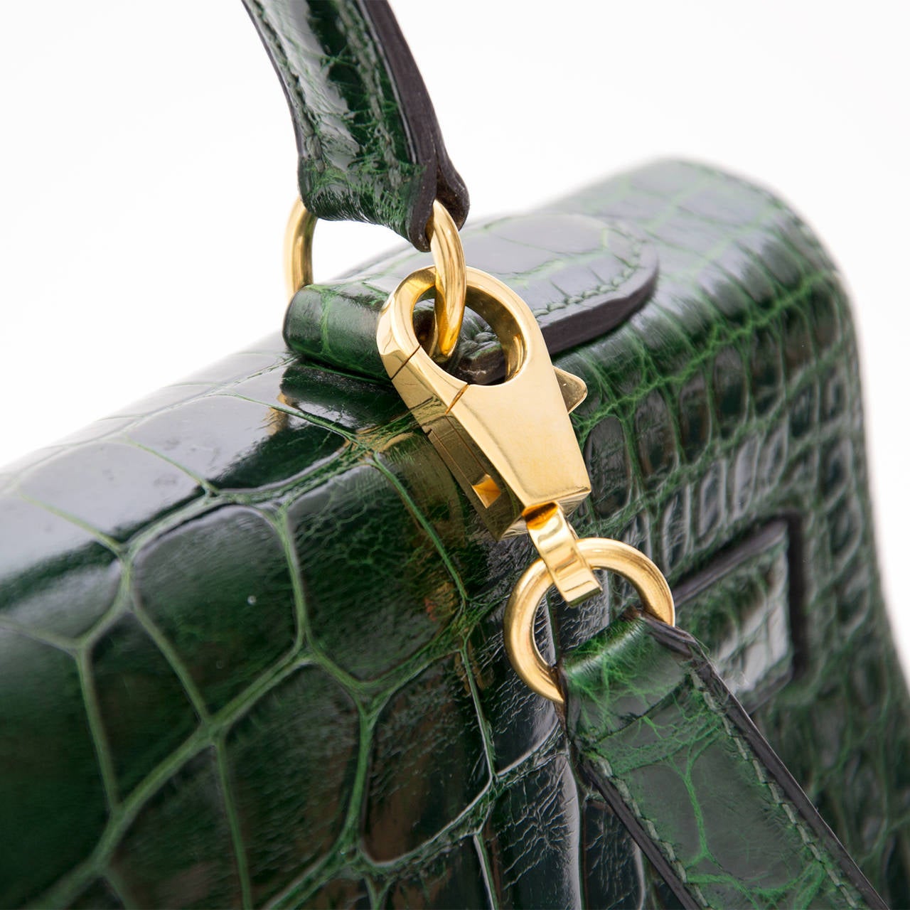 Hermes Kelly Alligator Lisse Vert Emerald 32 At 1stdibs Emerald Kelly