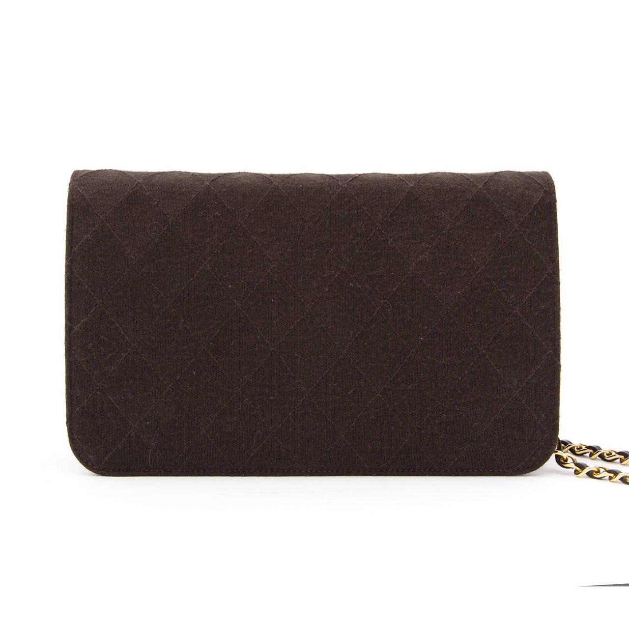 Chanel Brown Quilted Fabric Flap Bag at 1stDibs | chanel quilted fabric ...