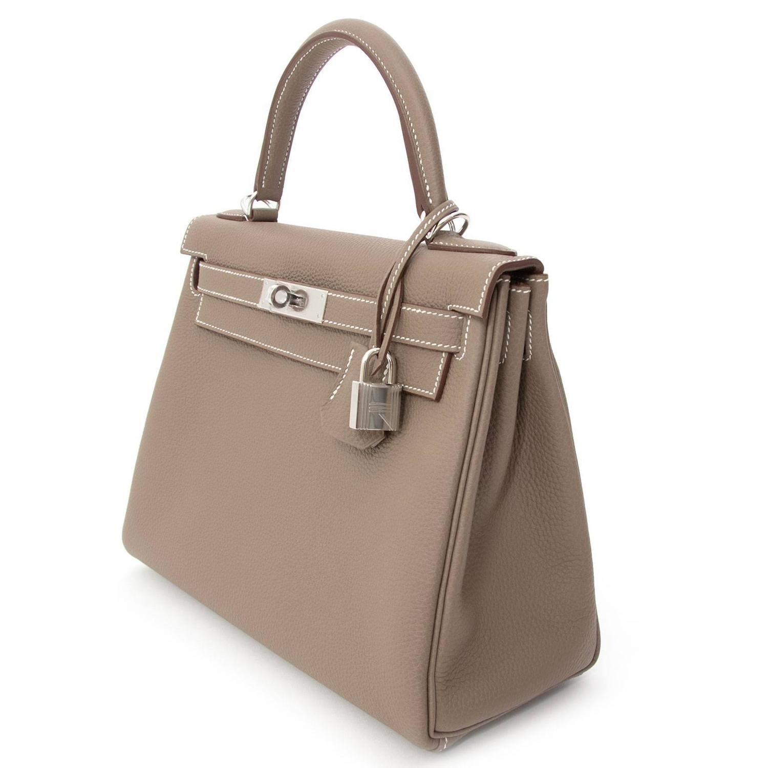 NEW Hermès Kelly 28 Etoupe PHW Togo at 1stdibs