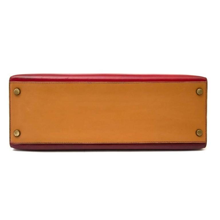 Hermès Kelly 32 Tri Color Box Calf Sellier Vermillion Red, Rouge H and ...