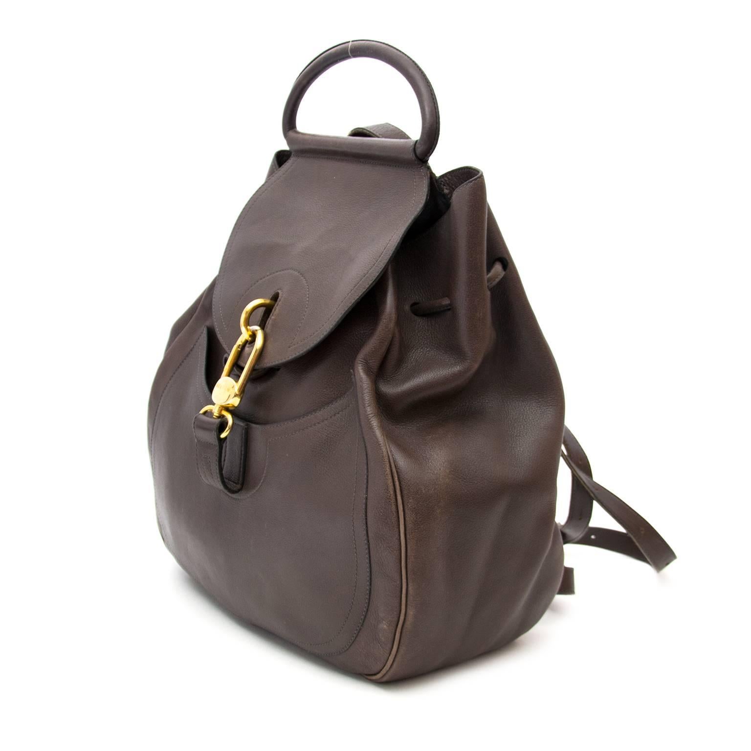 Delvaux Brown Cerceau GM Backpack at 1stDibs