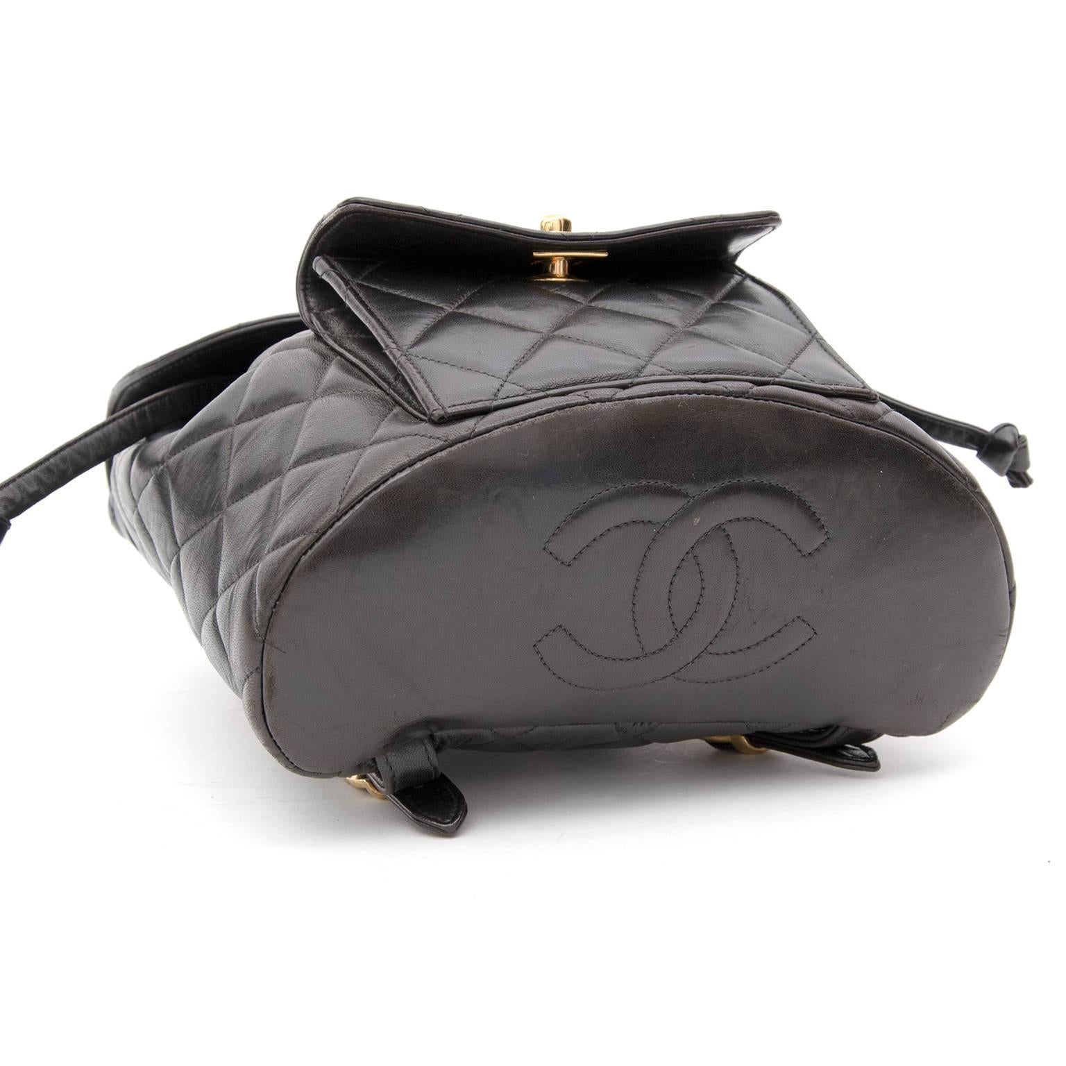 Chanel Black Quilted Leather Backpack at 1stDibs | chanel black leather ...