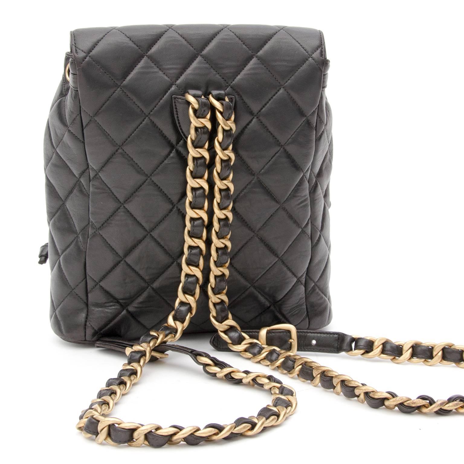 Chanel Black Quilted Leather Backpack at 1stDibs | chanel black leather ...