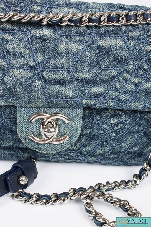 Chanel Denim Blue Camellia Flap Bag - blue at 1stDibs | chanel camellia ...