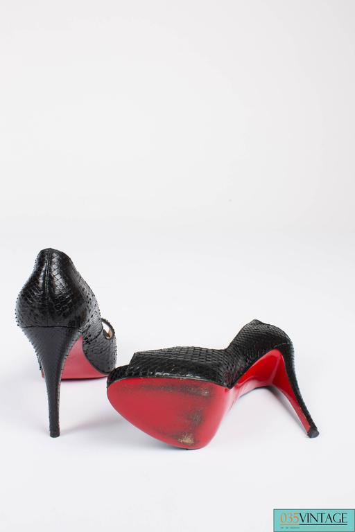 Louboutin Peep-toe Pumps - black python leather at 1stDibs