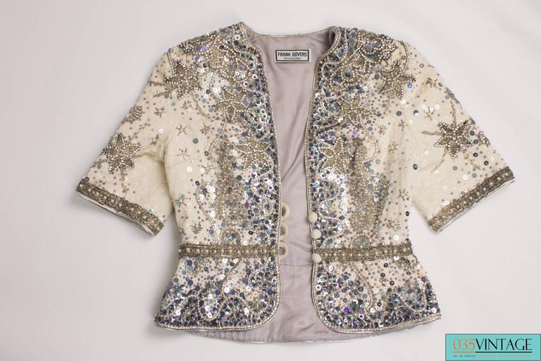 Frank Govers Sequin Jacket Vintage - silver/gray 1980 at 1stDibs