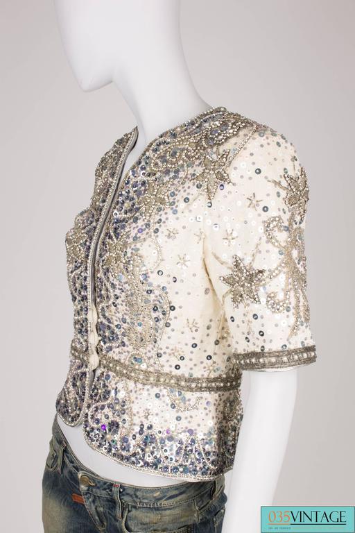 Frank Govers Sequin Jacket Vintage - silver/gray 1980 at 1stDibs