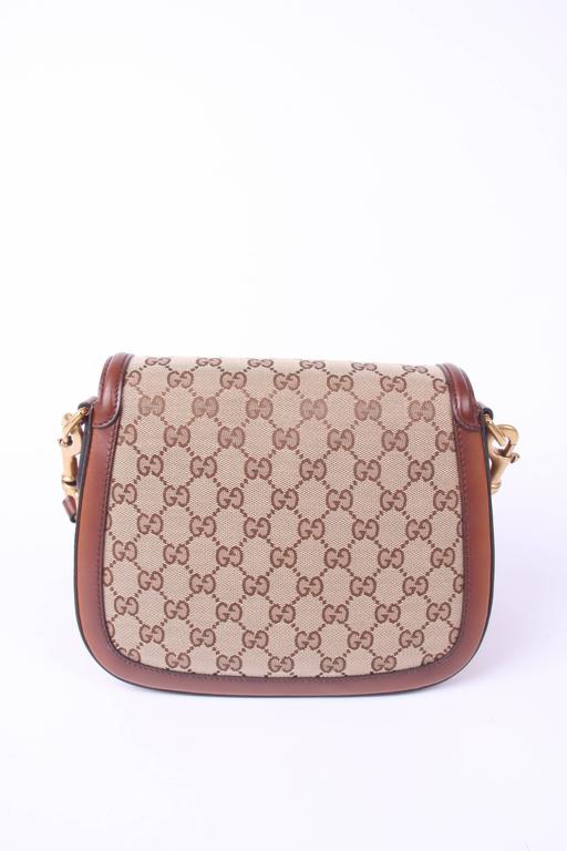 Gucci Lady Web Shoulder Bag Medium Leather Canvas - brown at 1stDibs | gucci lady web medium ...
