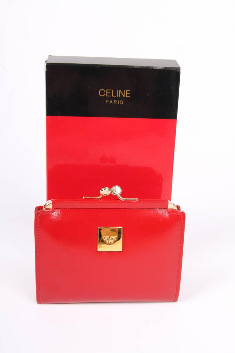 Celine Small Leather Vintage Wallet - red at 1stDibs | celine vintage ...