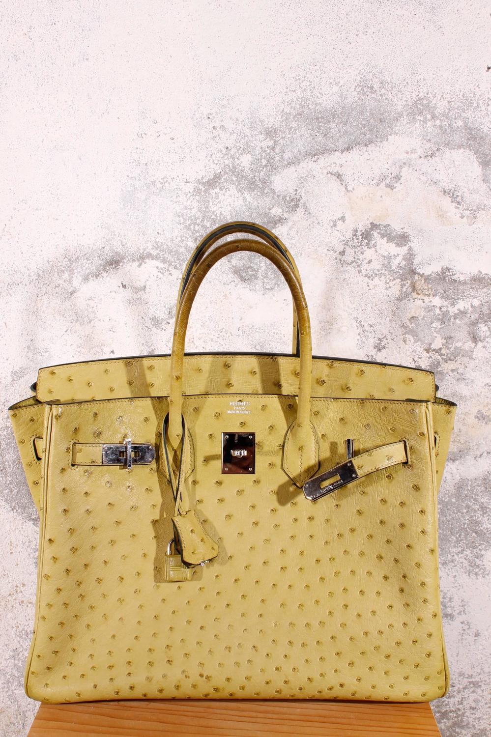 Hermès Birkin Bag - Lime Green Ostrich Leather 35cm at 1stdibs