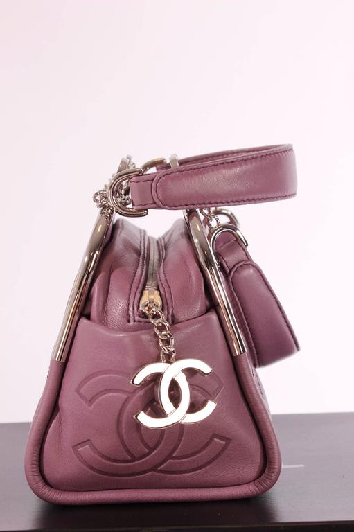 2006 Chanel Mini Handbag Quilted - purple/silver For Sale at 1stDibs