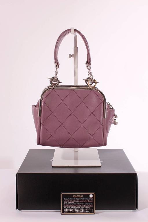 2006 Chanel Mini Handbag Quilted - purple/silver For Sale at 1stDibs