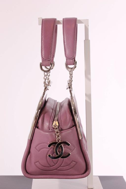 2006 Chanel Mini Handbag Quilted - purple/silver For Sale at 1stDibs