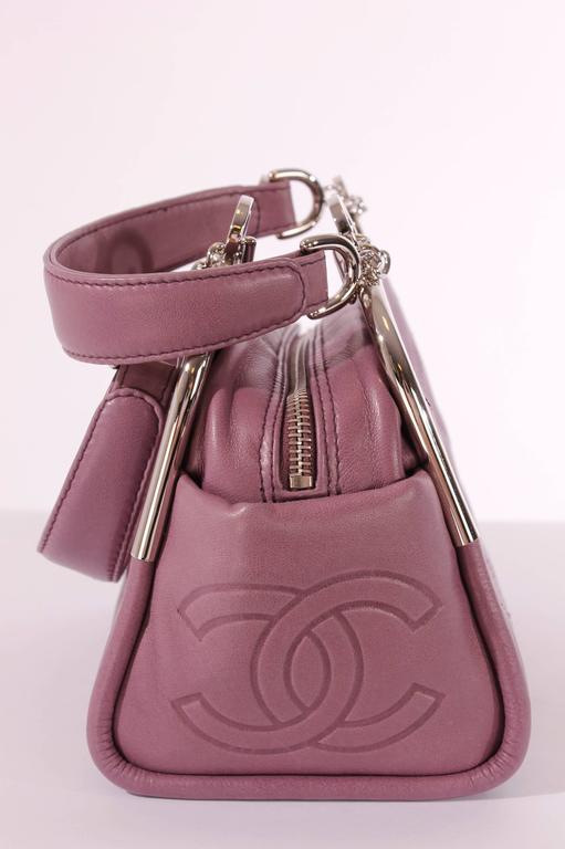 2006 Chanel Mini Handbag Quilted - purple/silver For Sale at 1stDibs