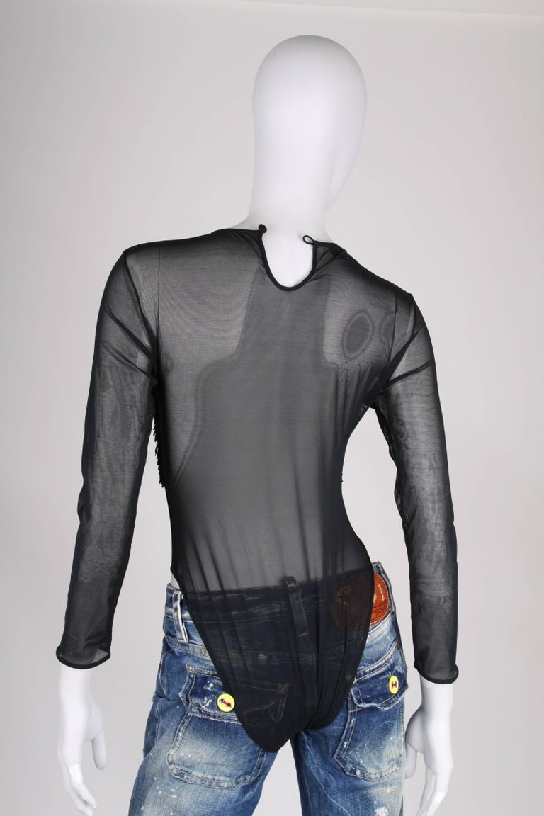 Escada Couture Beaded Bodysuit - black at 1stDibs | black beaded bodysuit