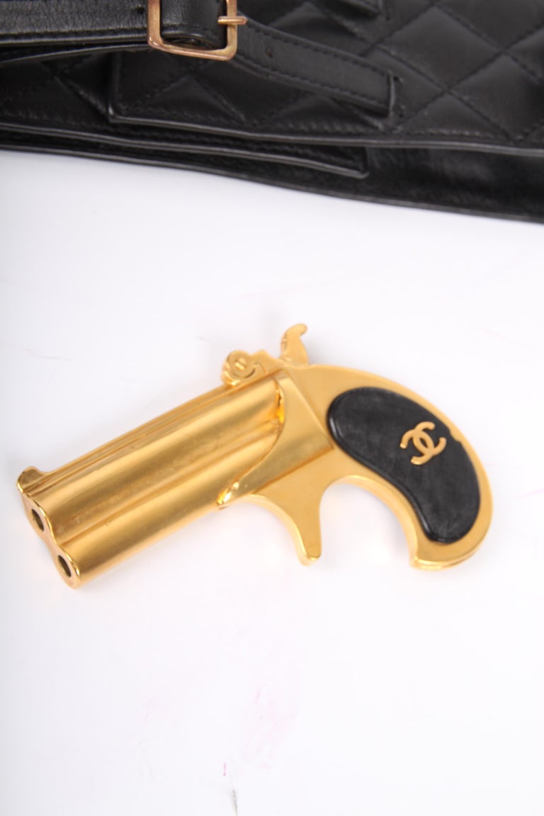 Chanel Vintage black Shot Gun Belt at 1stDibs | chanel gun belt, chanel gun