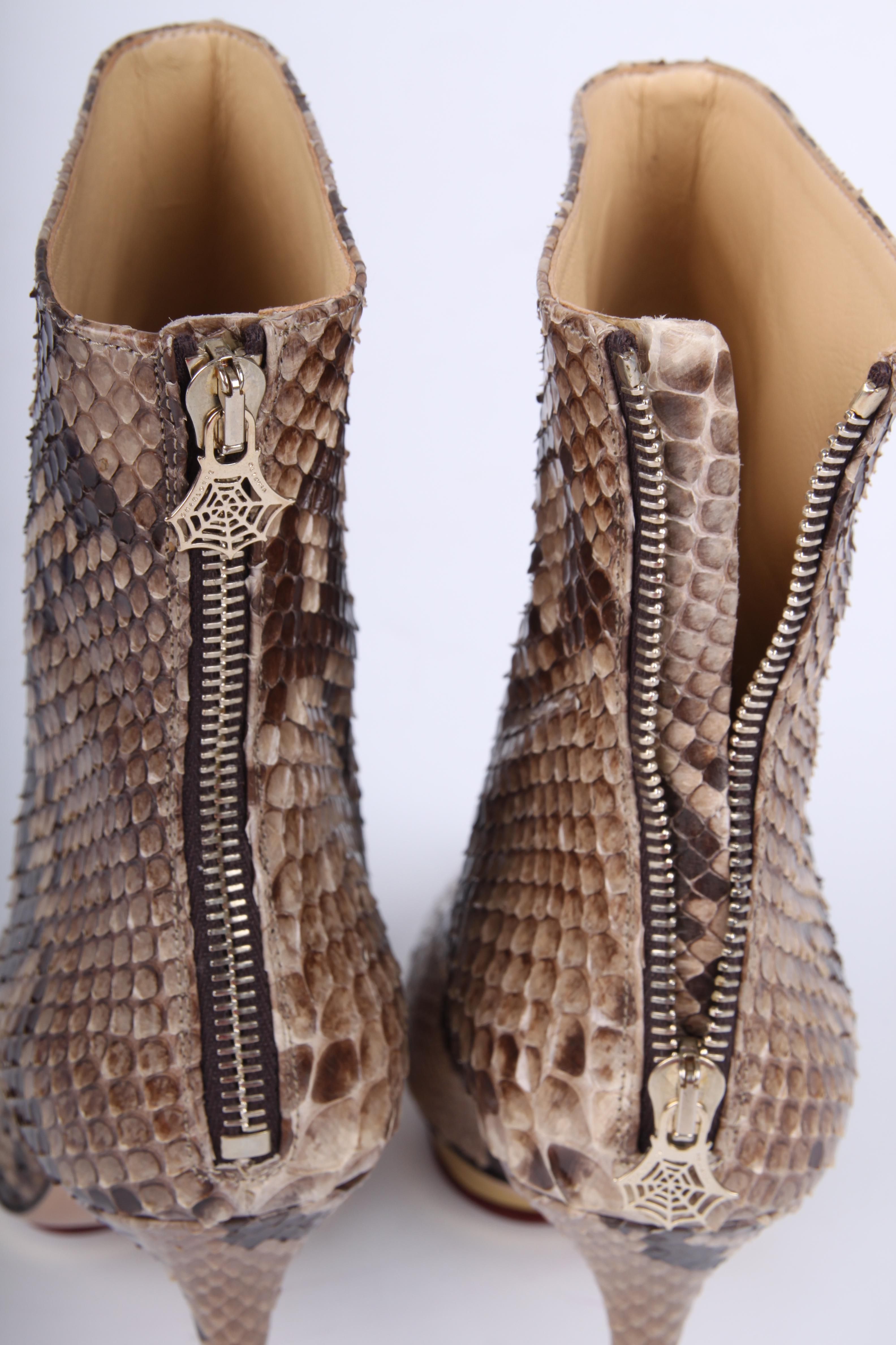 Charlotte Olympia Deborah beige and brown Python Ankle Boots For Sale at 1stDibs | python ...