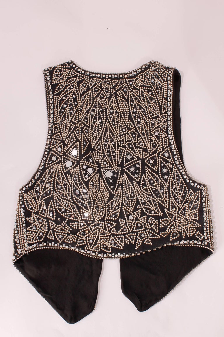 Balmain black linen studded vest For Sale at 1stDibs