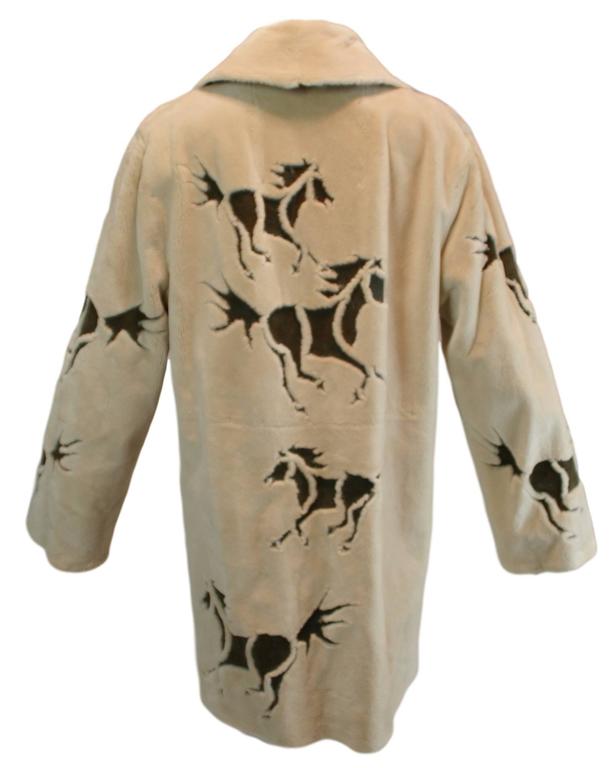Vintage 1980's Zuki Reversible Western Horse Sheared Beaver and Leather ...