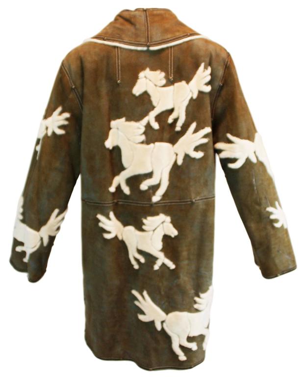 Vintage 1980's Zuki Reversible Western Horse Sheared Beaver and Leather ...