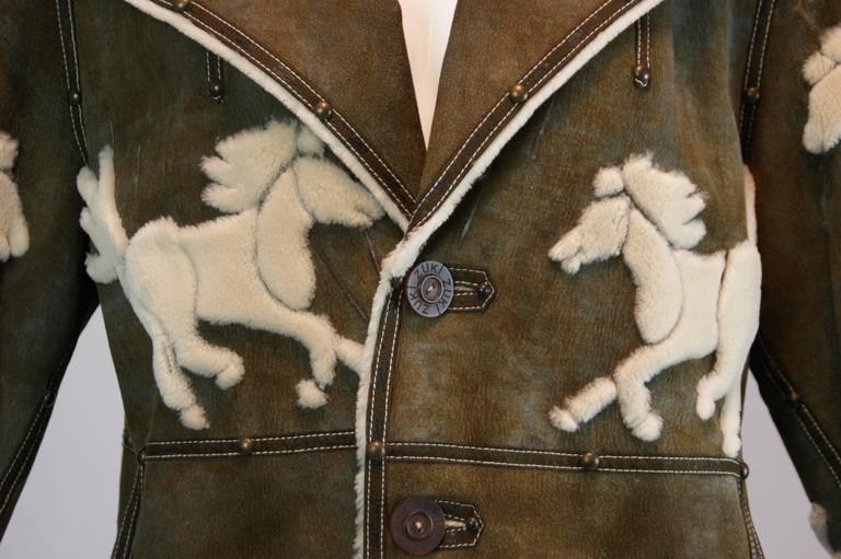 Vintage 1980's Zuki Reversible Western Horse Sheared Beaver and Leather ...