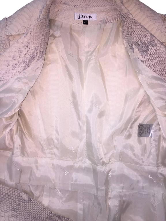 Jean Claude Jitrois Beige Python Snake Skin Trench Coat Jacket 38 at ...