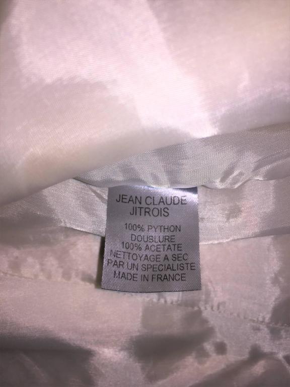 Jean Claude Jitrois Beige Python Snake Skin Trench Coat Jacket 38 at ...