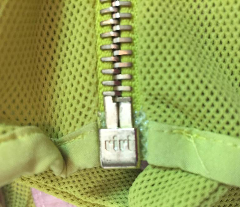 C 2002 Roberto Cavalli Green Sheer Mesh Strapless Bustier Bodysuit At