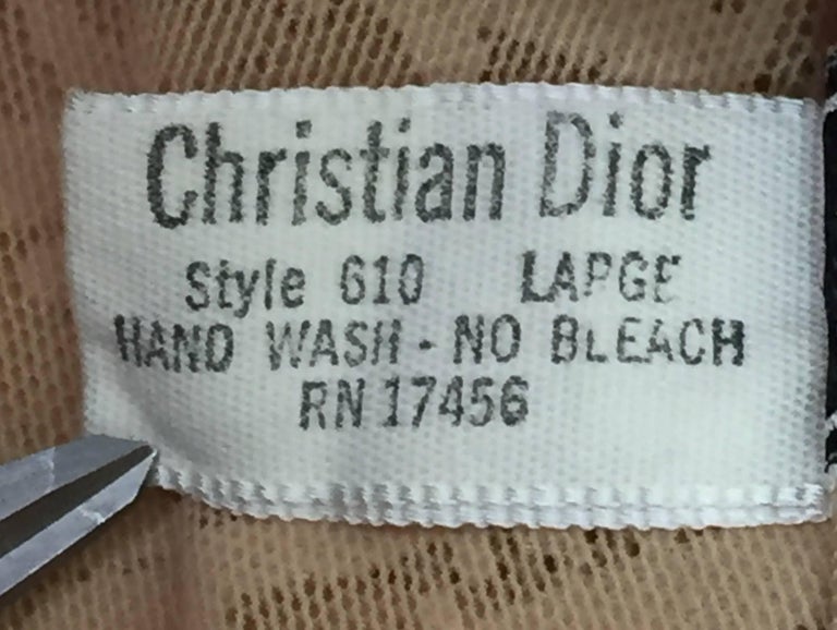 1990s Christian Dior Pin-Up Sheer Nude Monogram Mesh and Lace High ...