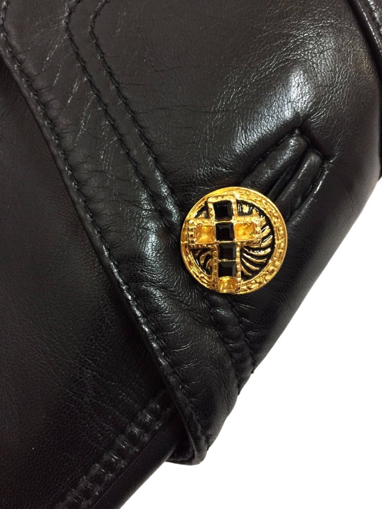 F/W 1992 Gianni Versace Bondage Black Leather High Waist Long Mermaid ...